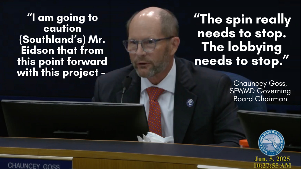 HUGE questions about Southland rock mine at SFWMD meeting - VoteWater.org